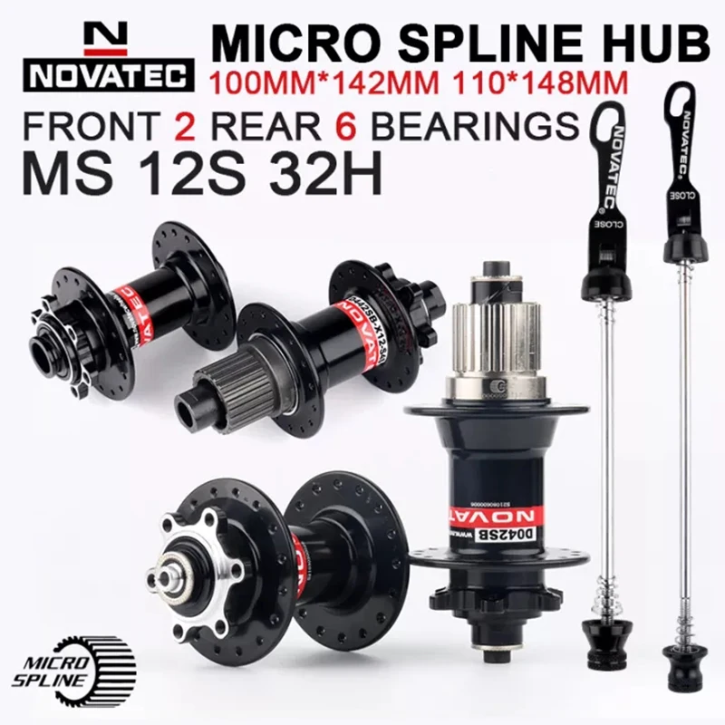 NOVATEC MicroSpline hubs 32 Holes quick release hub thru axle MTB MS ...