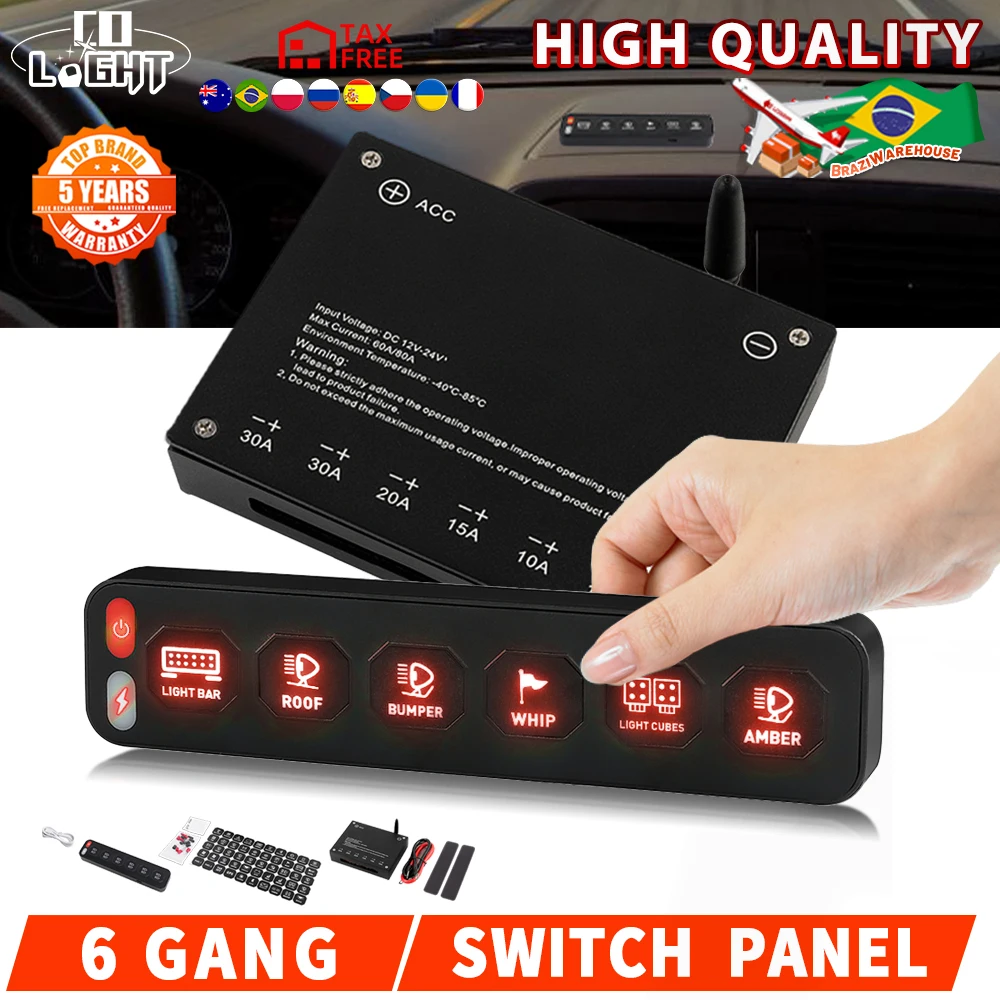 CO-LIGHT-6-Gang-Switch-Panel-Maxswitch-LED-Switch-Panel-Universal-Slim ...