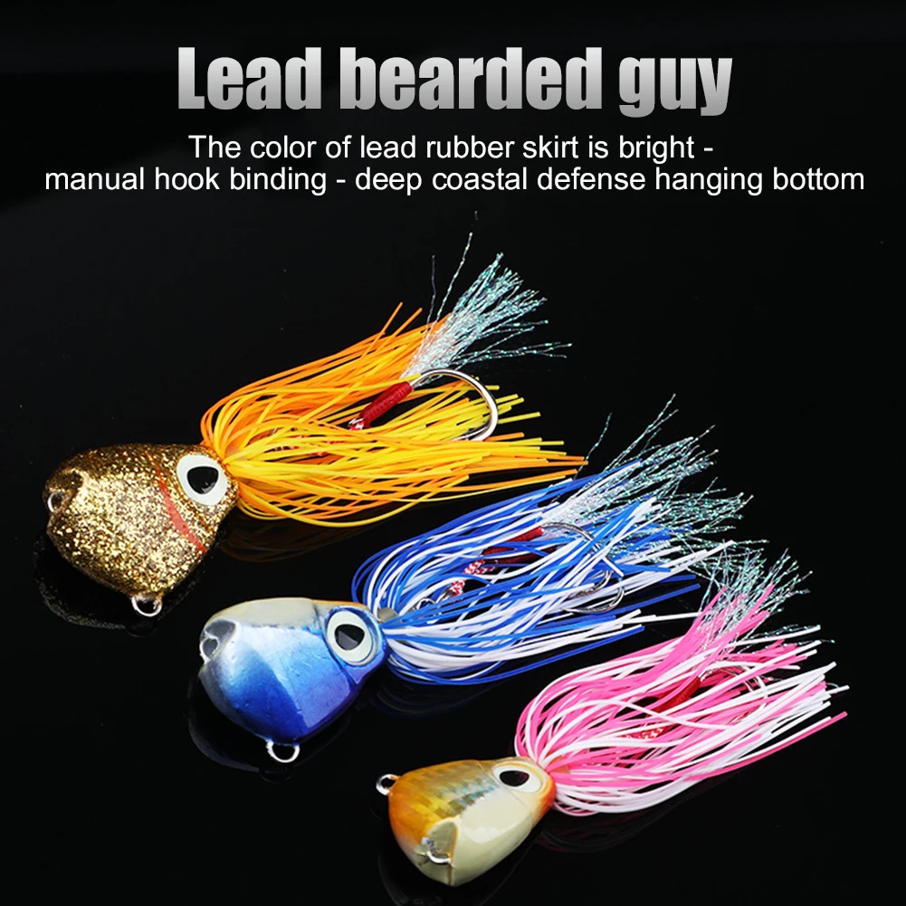 Rubber Jig Skirt Fishing Lure 3D Simulation Fish Eye Jighead Jigging ...