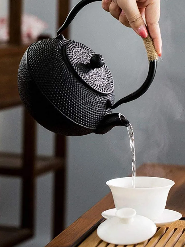 Cast Iron Teapot Japanese Iron Tea Pot with Stainless Steel Infuser Tea ...