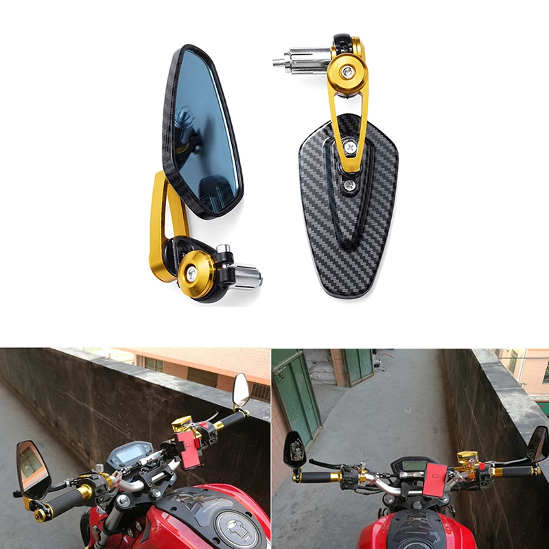 Motorcycle-Rearview-Mirror-Carbon-Fiber-Pattern-Handlebar-Mirror ...