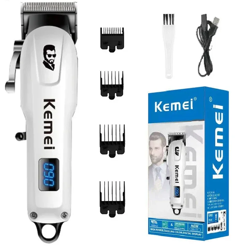 Kemei Mini Powerful Cordless Hair Clipper Electric Professional Barber Hair Trimmer Beard ...