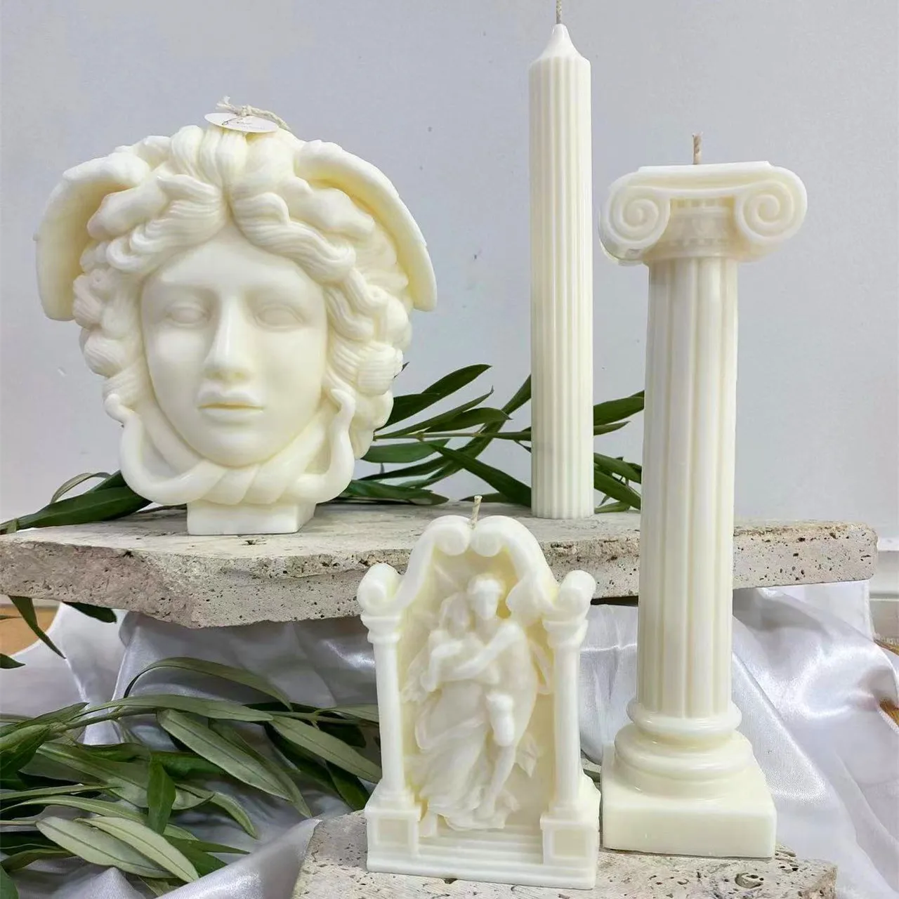 Large Medusa Bust Candle silicone Mold Geometry Acrylic Candle Mold ...