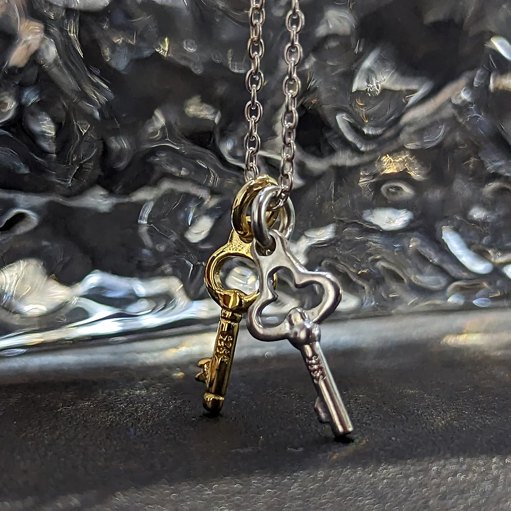 Trendy double Keys pendant chain necklace|key necklace|necklace ...