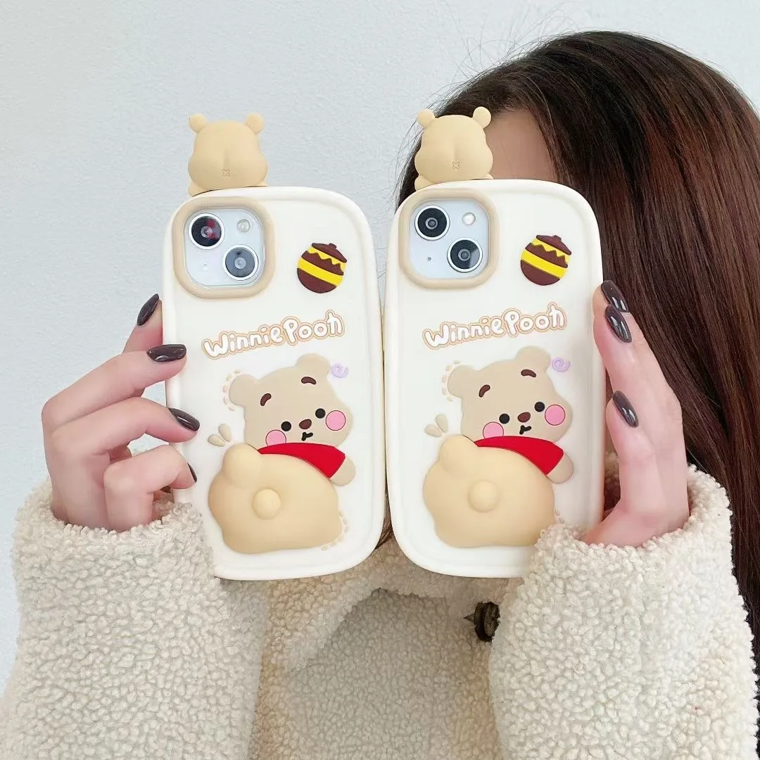 3D Disney winnie the pooh kawaii Phone Cases For iPhone 14 13 12 11 Pro ...