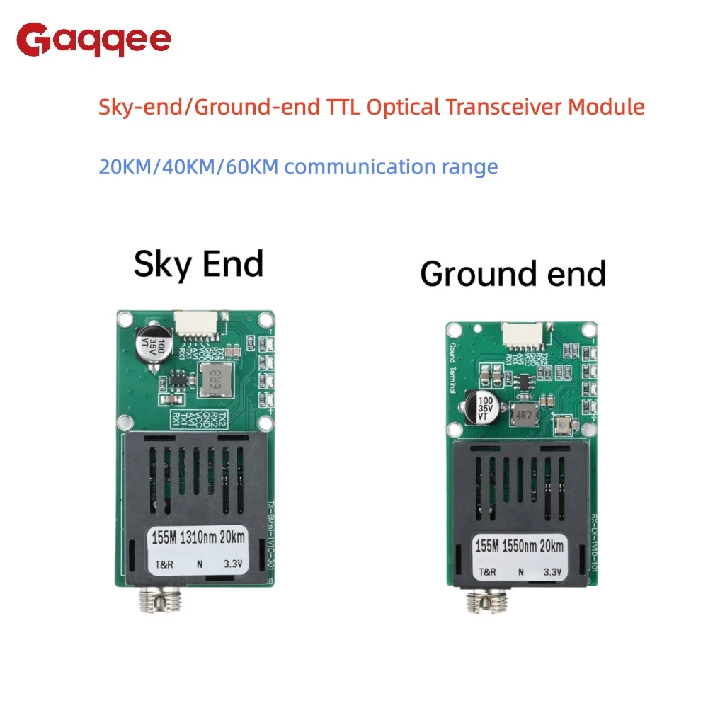 Sky-end/Ground-end TTL Optical Transceiver Module DC 5.5-26V FC TTL to ...