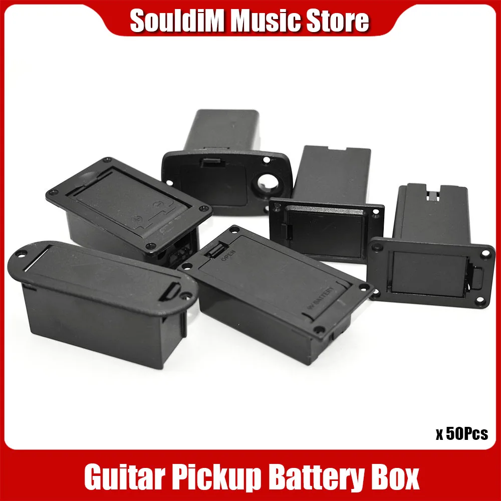 50pcs-Black-ABS-Platic-9V-Battery-Holder-Case-Box-Cover-for-Guitar-Bass ...