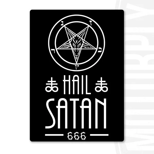 Hail Satan Vertical Sign Home Décor Home & Living Wall Hangings etna.com.pe