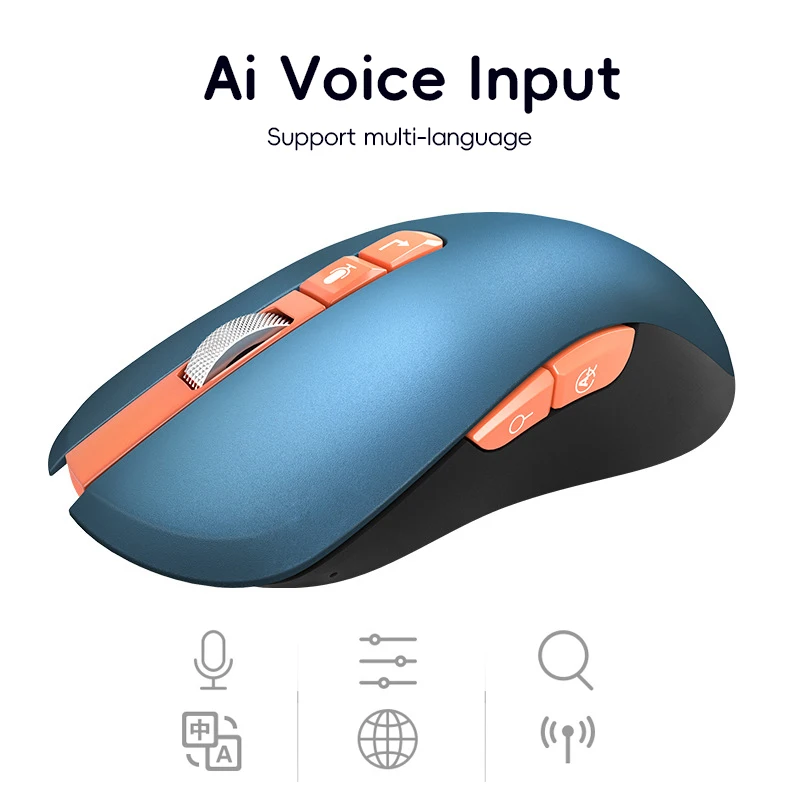 AI-Voice-Wireless-Mouse-Bluetooth-Mouse-USB-Rechargeable-Translation ...