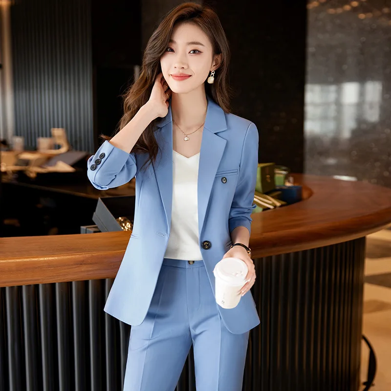 Blue/Coffe/khaki casual business women' suit spring and autumn high-end ...