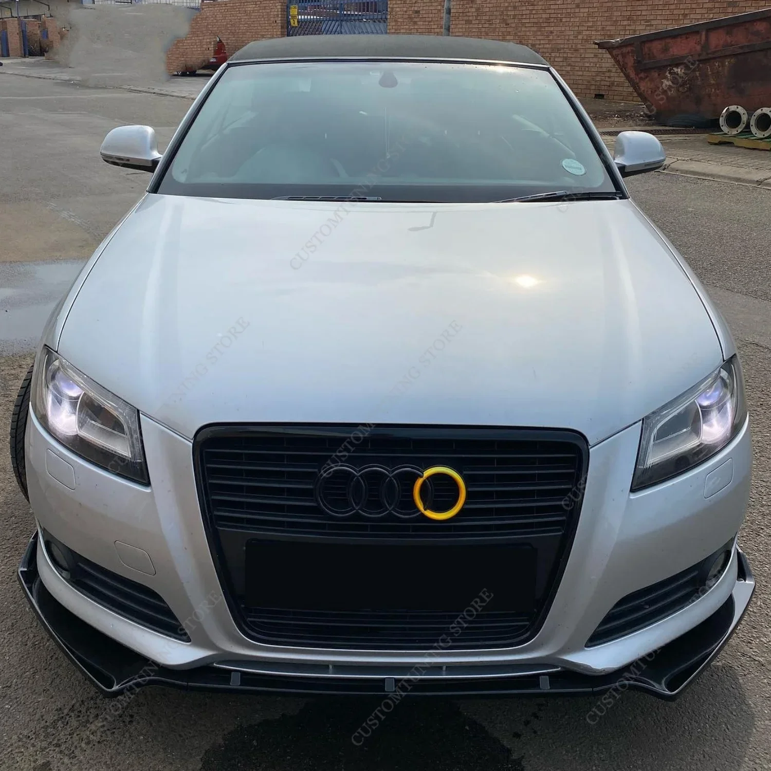 Gloss-Black-Front-Bumper-Lip-Spoiler-Splitter-Diffuser-Retroft-For-Audi ...
