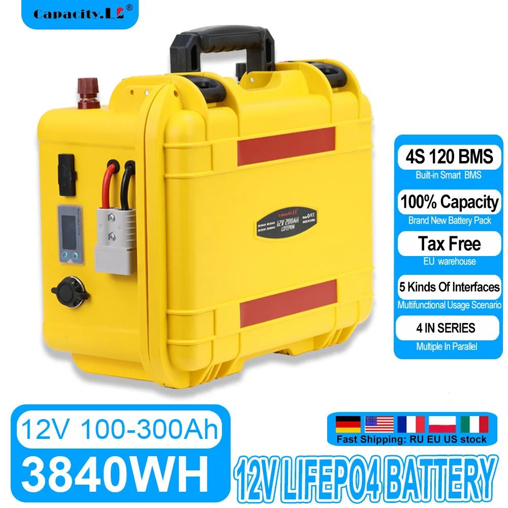 For-Outdoor-Work-300Ah-LiFePO4-Battery-With-12-8V-USD-DC-XT90-Interface ...