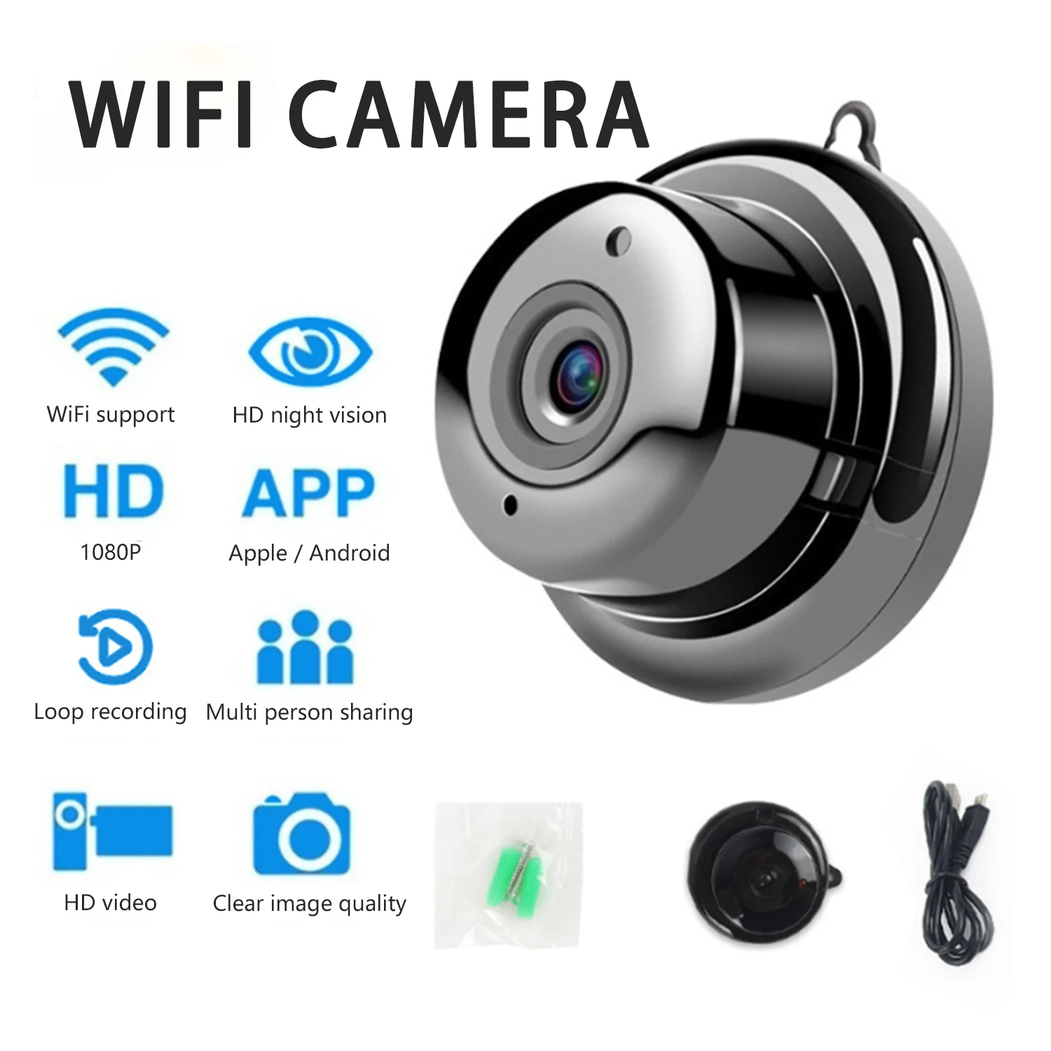1080P wireless survival camera WiFi camera home security small camera ...