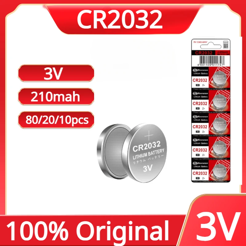 Pile bouton au lithium longue durée pour montres, pile bouton, CR2032, DL2032, ECR2032, BR2032 ...