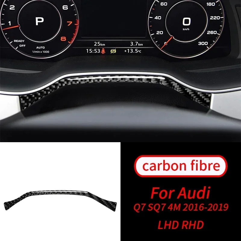 For-Audi-Q7-SQ7-4M-2016-2019-Real-Carbon-Fiber-Dashboard-Frame-Trim-Car ...