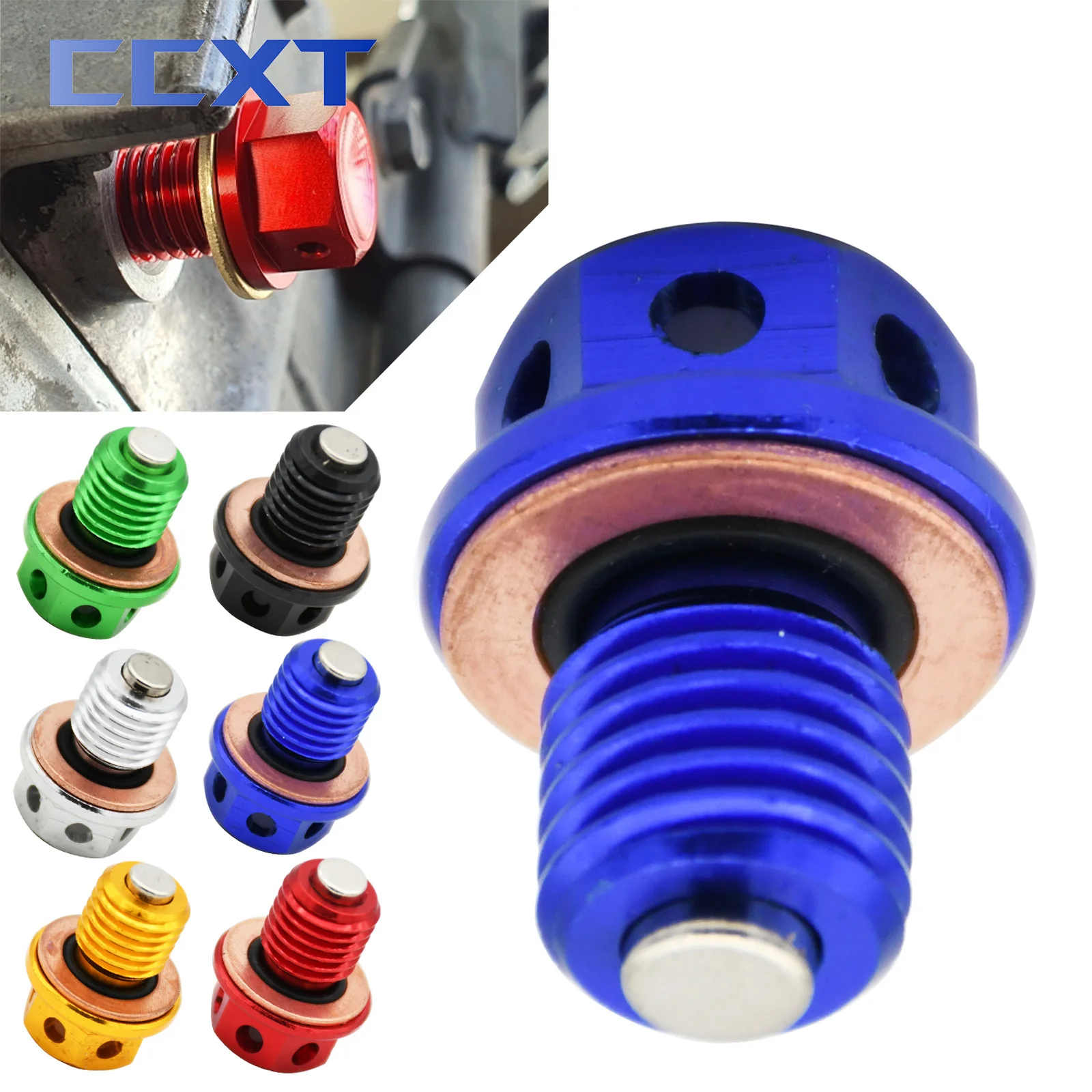 Motorcycle M12xP1.5 CNC Magnetic Oil Drain Plug Bolt Screw For Yamaha ...