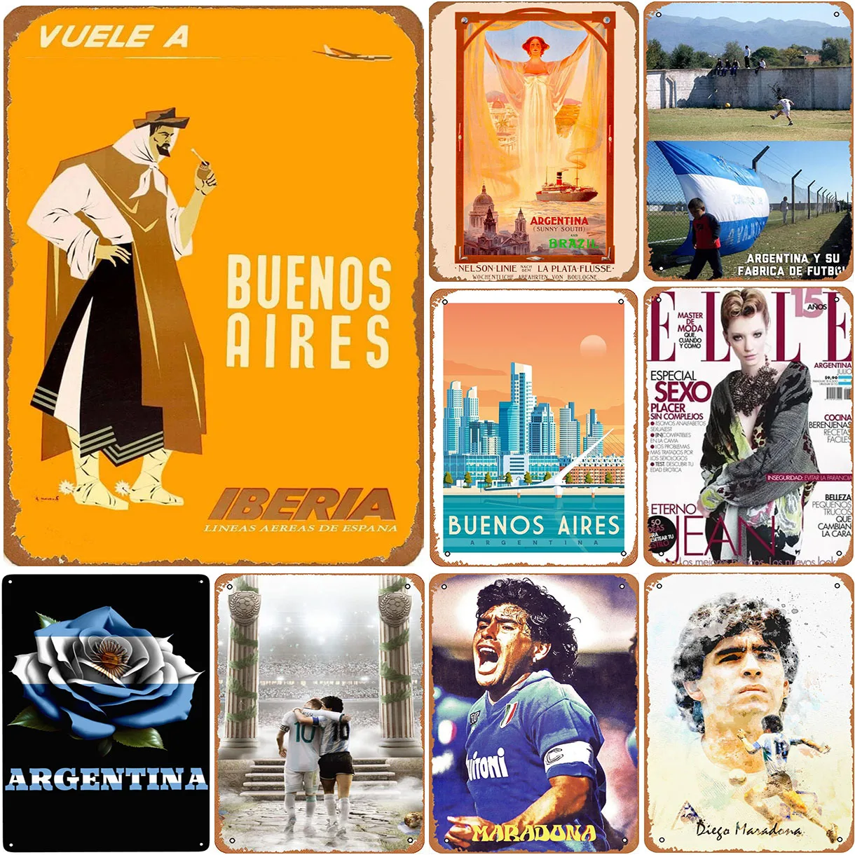 Metal Tin Sign Argentina Buenos Aires Wall Decoration Plaque Vintage ...
