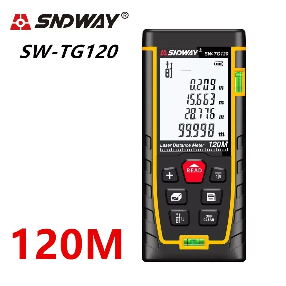SW-TG120-SNDWAY-Laser-Measure-Distance-Meter-Lcd-Digital-Laser-Ruler ...