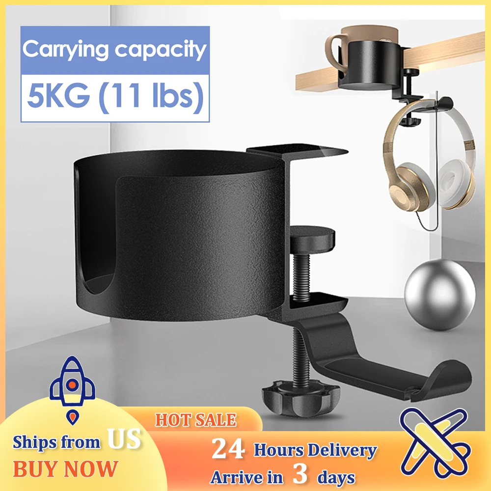 2-in-1-360-Rotation-Headphone-Holder-With-Cup-Rack-Adjustable-Under ...