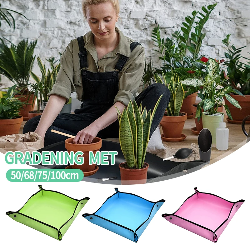 50-66-75-100cm-Gardening-Mat-PE-Transplanting-Plant-Waterproof-Square ...