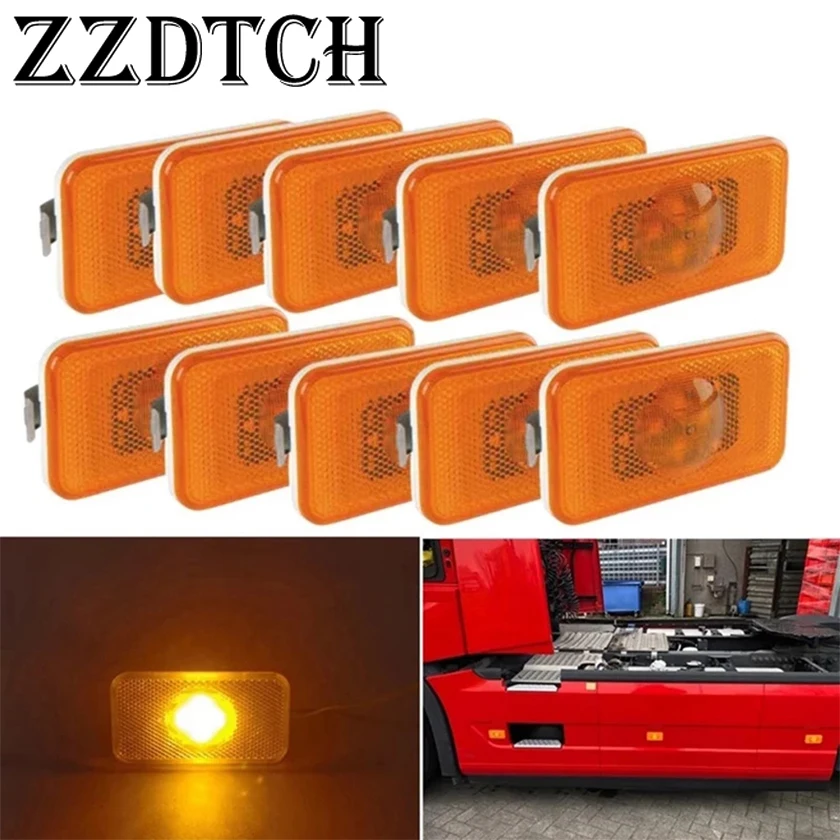 10Pcs-24V-Truck-LED-Side-Marker-Lights-Truck-Side-Lights-Turn-Signals ...