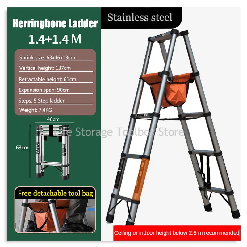 Walking-Ladder-1-4-1-4M-Herringbone-Ladder-Telescopic-Ladders-Thickened ...