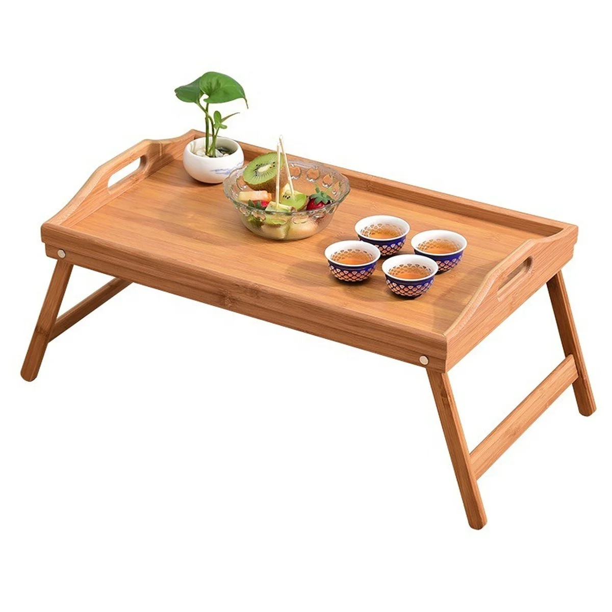 Bamboo-Bed-Tray-Tray-Bamboo-Foldable-Wooden-Tray-Table-Outdoor-Picnic ...