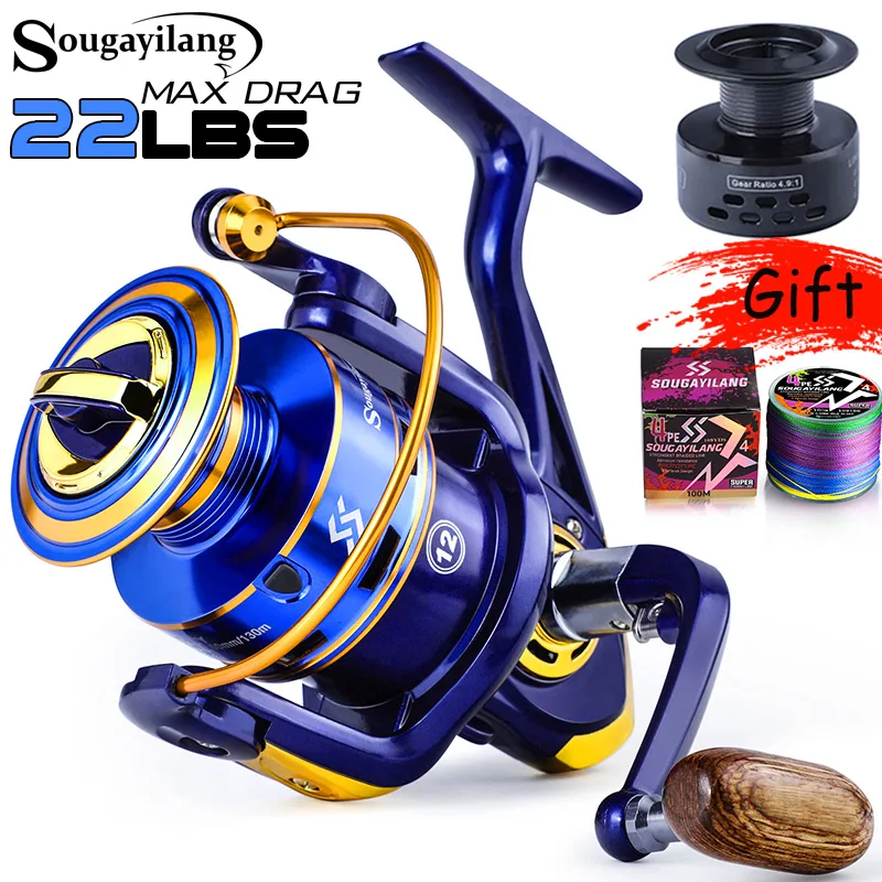 Sougayilang Spinning Fishing Reel 1000~7000 Series 5.2:1 Gear Ratio Spinning Reel Max Drag 8kg ...