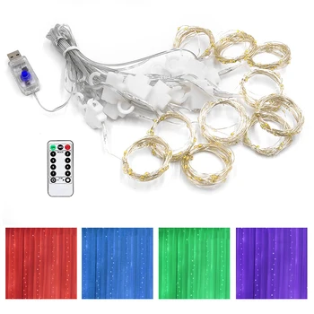 Christmas Usb Led Curtain Light Garland Rainbow Festoon String Light ...
