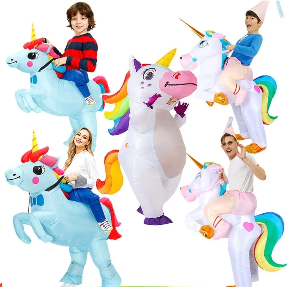 Inflatable-Unicorn-Costume-Adult-Kids-Rainbow-Halloween-Costumes-Wommen ...