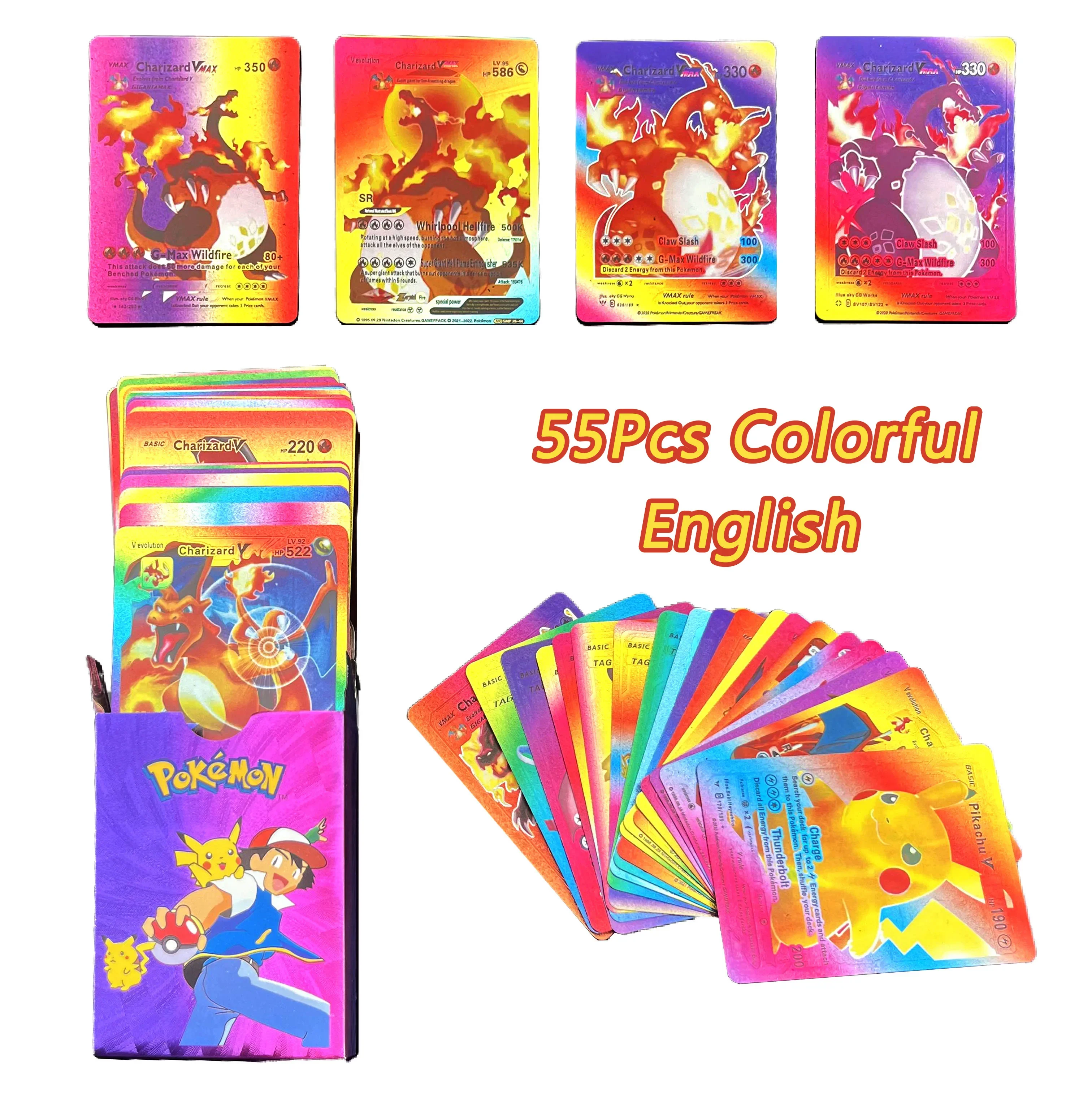 27-110Pcs Cards German French English Spanish Vmax GX Pikachu Diamond ...
