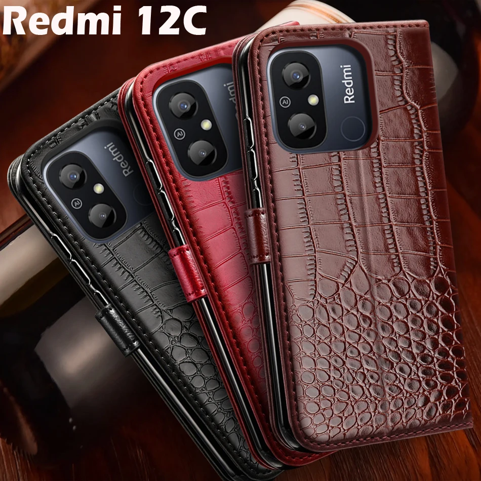 For Xiaomi Redmi 12C Case 6.71 inch flip leather book style wallet case ...