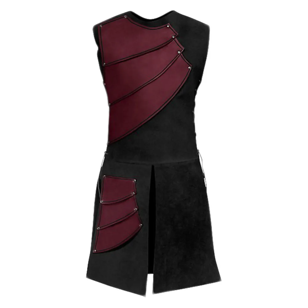 Adult-Men-Medieval-Archer-Larp-Knight-Cosplay-Costume-Black-Warrior ...