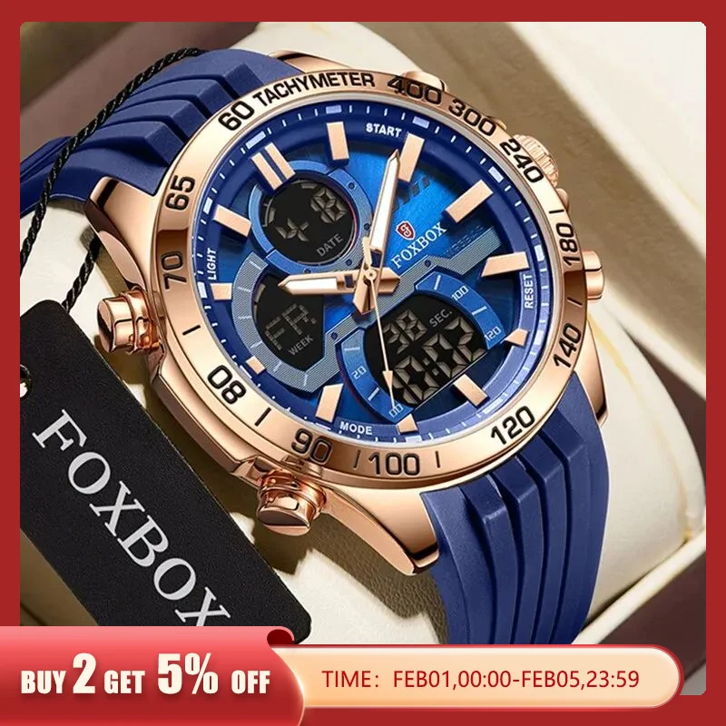 FOXBOX-Fashion-LED-Display-Watch-Men-Top-Brand-Silicone-Sport ...