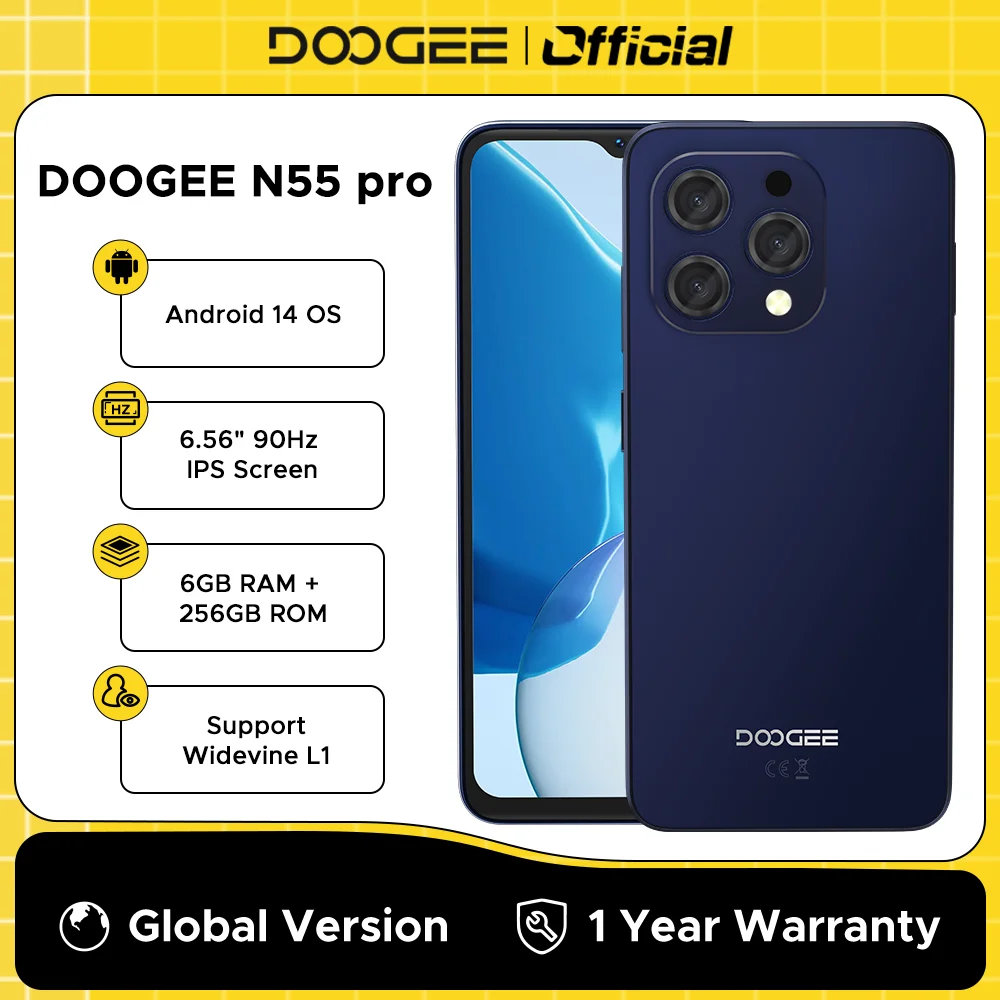 World-Premiere-DOOGEE-N55-Pro-Smartphone-6-56-90Hz-IPS-6GB-RAM-256GB ...