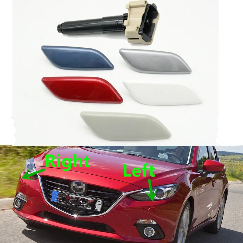 Auto-Front-Bumper-Headlamp-Spray-Nozzle-Jet-Headlight-Washer-Cover-Cap ...