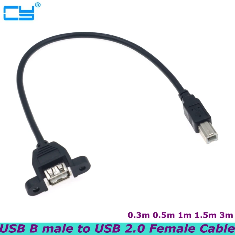 USB-2-0-Female-Socket-Panel-Mount-to-USB-B-Female-Extension-Printer ...