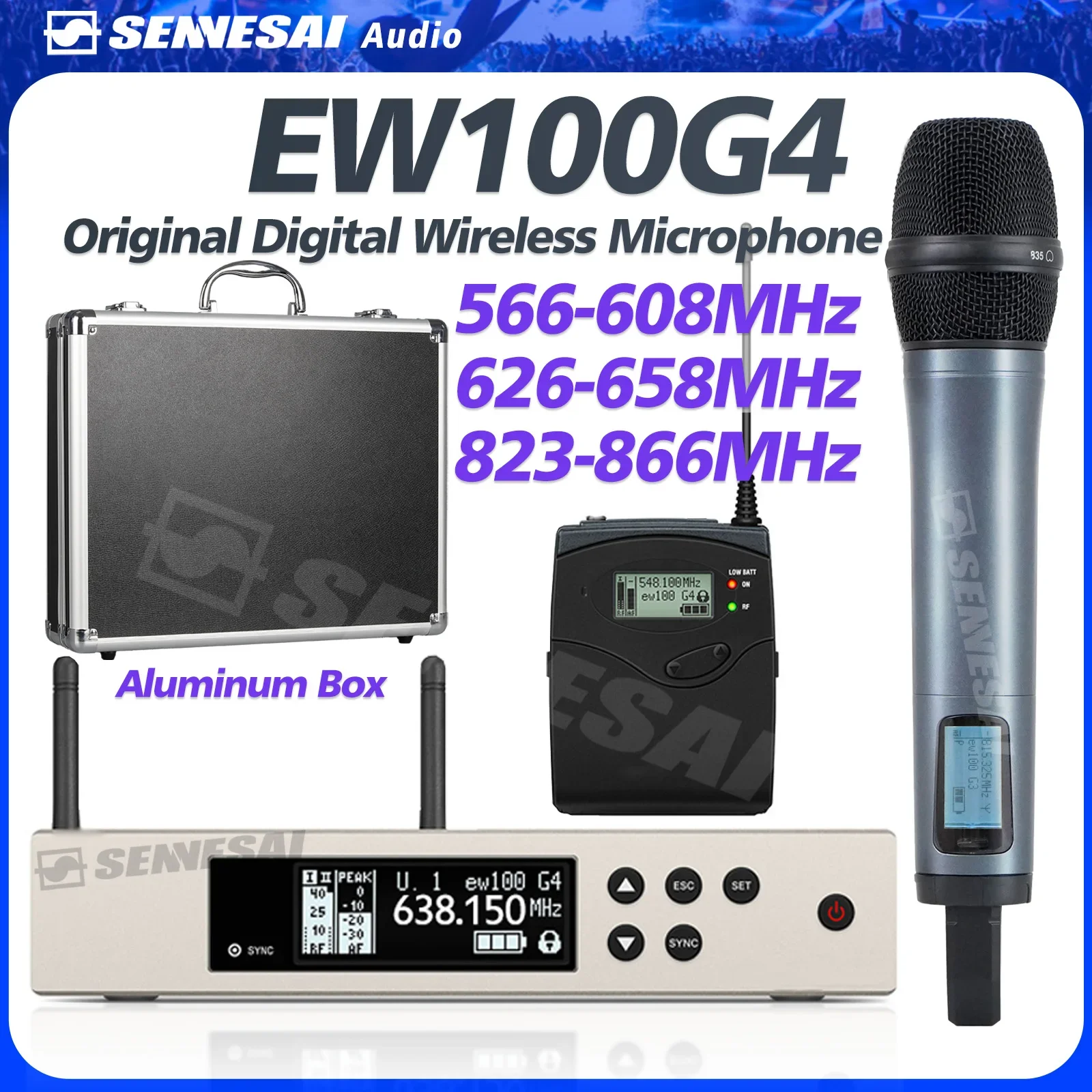 ew100G4 Digital Wireless Microphone Single Channel 500/600/800MHz ...