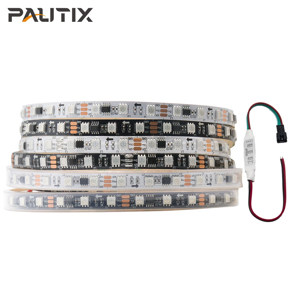 PAUTIX-RGB Fita LED, WS2811, SMD 5050, endereçável brilhante, externo ...