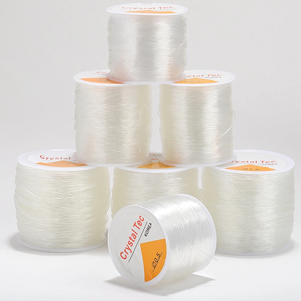 0.5-1.5mm Plastic Crystal DIY Beading Stretch Cords Elastic Line Beading Jewelry Making Wire ...