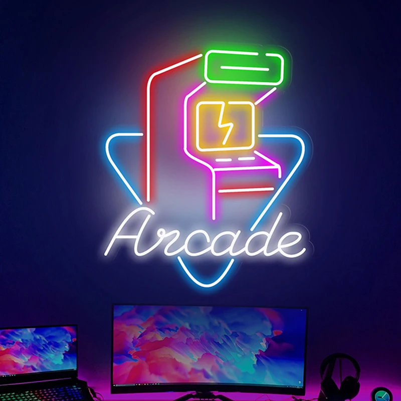 Arcade Game Neon Sign Gaming Room Bedroom Decor Signs Custom Shop ...