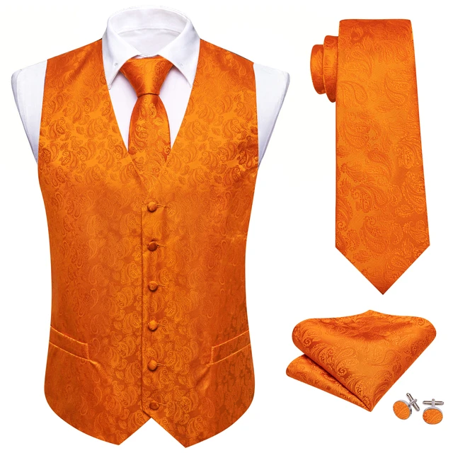 Orange Vest And Tie Set