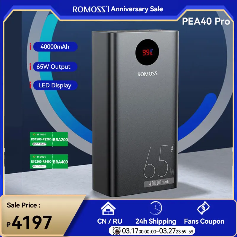 ROMOSS-Powerful-Power-Bank-40000-mAh-65W-22-5W-Type-C-Fast-Charging ...