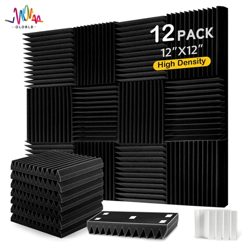 12-Pcs-Acoustic-Soundproof-Panels-Sound-Isolation-Material-Wall-Panels ...