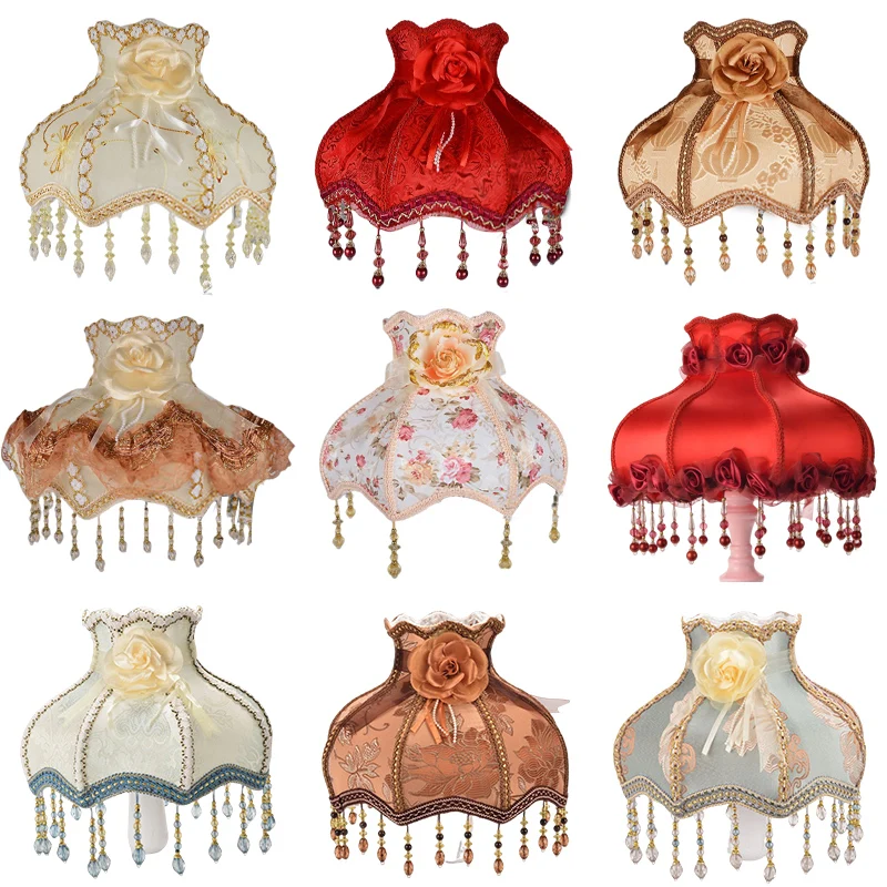 18-Styles-European-Luxury-Lamp-Shade-Vintage-Fringe-Bead-Trim-Floral ...