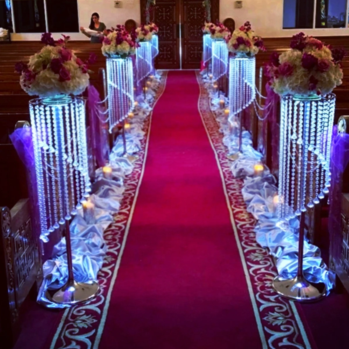 6pcs-New-led-Lights-walkway-pillar-stand-Wedding-Decoration-road-lead ...