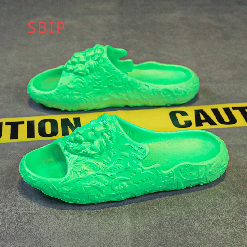 Famous-men-s-slippers-summer-lion-head-thick-soled-beach-sandals ...