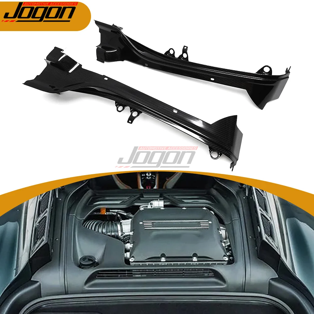 Real-Carbon-Fiber-Car-Front-Engine-Bonnet-Hood-Bay-Side-Cover-Trim ...