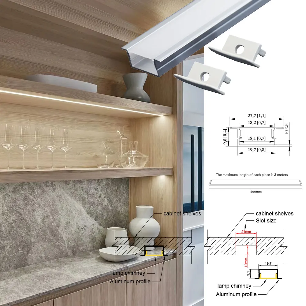 20x10mm-5pcs-0-5m-LED-Strip-Profile-Channel-Light-Diffuser-Corner ...