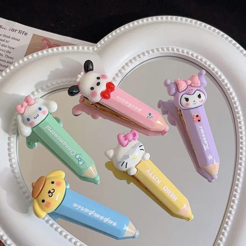 Sanrio-Hello-Kitty-Pencil-Shape-Barrettes-Cartoon-Anime-Figures-Kuromi ...